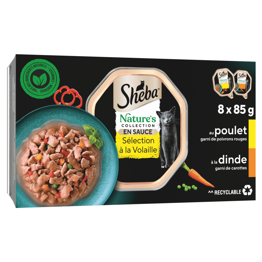 Sélection à la Volaille En Sauce 8 x 85g | Nature's Collection | Sheba FR