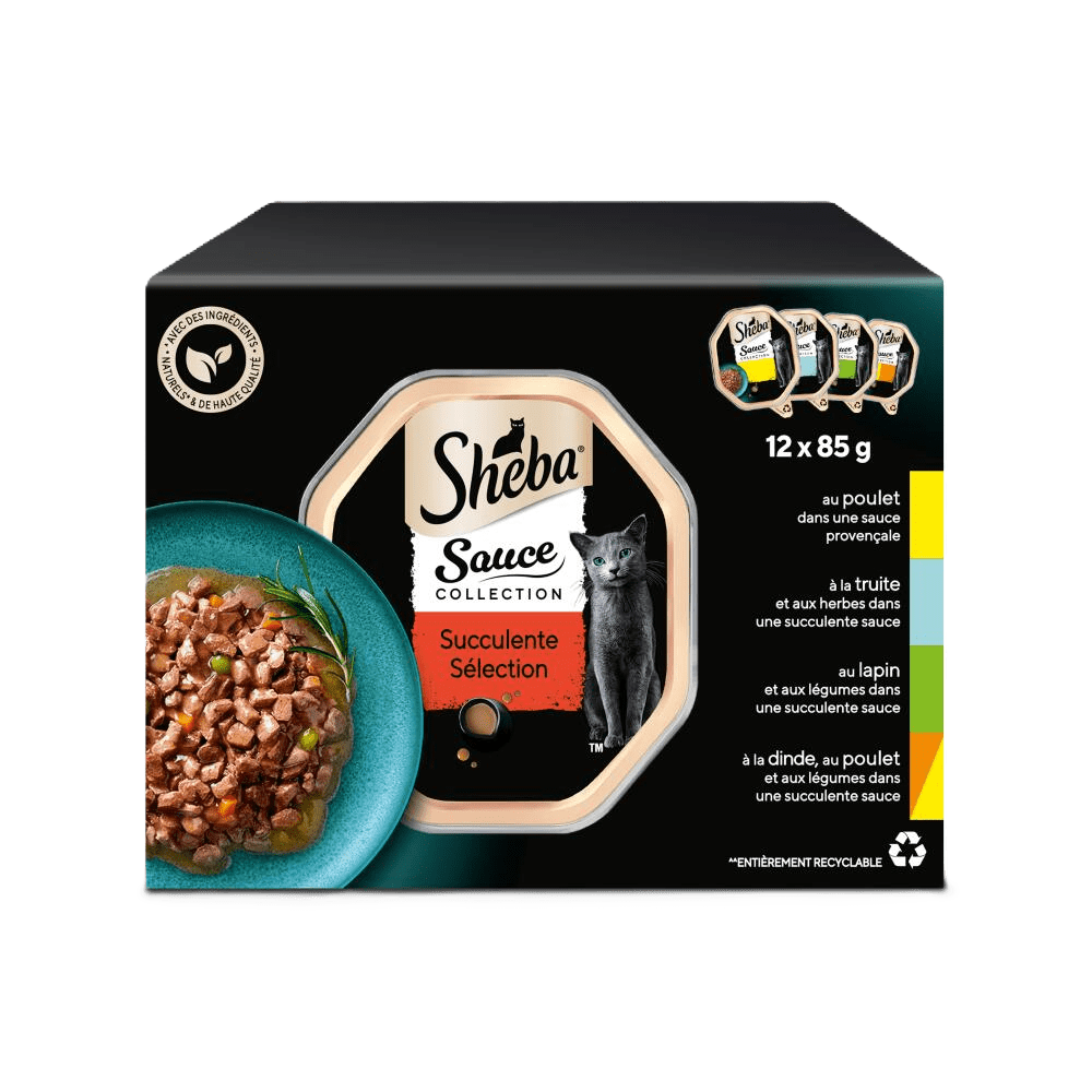 Sélection Mixte En Sauce 12 x 85g | Sauce Collection | Sheba FR